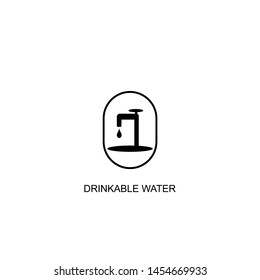 Drinkable Water Icon Vector Black Design Stock Vector (Royalty Free ...