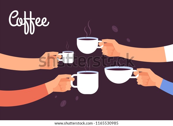 Drinking Coffee Concept Friends Drink Coffee Stock Vector (Royalty Free ...