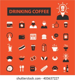 Drinking Coffee Icons Stock Vector (Royalty Free) 403637227 | Shutterstock