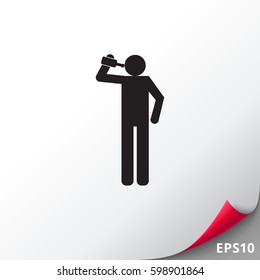 Drinking Man Icon Stock Vector (Royalty Free) 598901864 | Shutterstock
