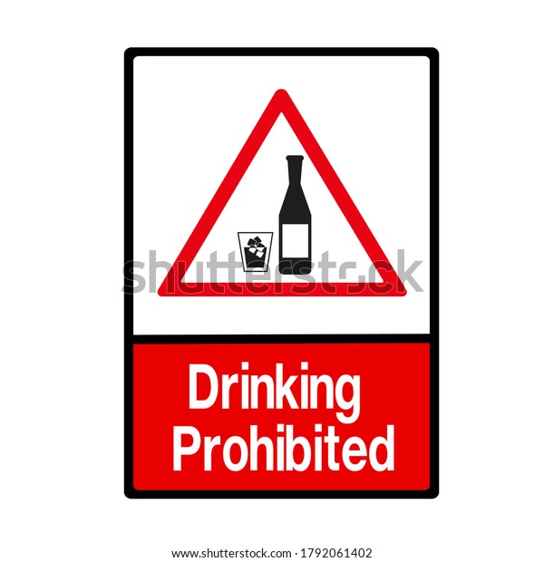 Drinking Prohibitedno Alcohol Sign Isolated On Stock Vector (Royalty ...