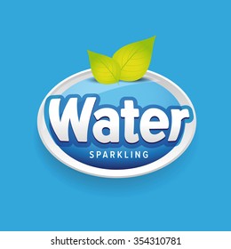 Drinking Sparkling Water Label Vector Blue: เวกเตอร์สต็อก (ปลอดค่า ...