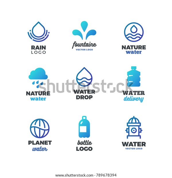 Drinking Symbols Water Vector Logos Eco Stock Vector (Royalty Free ...