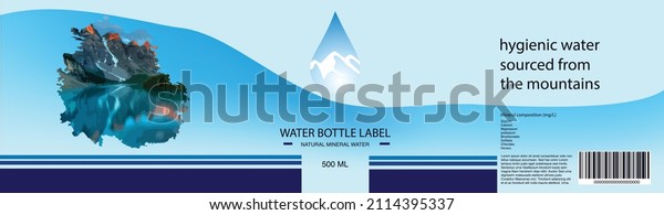 Drinking Water Label Bottle Label Printing Stock Vector (Royalty Free ...