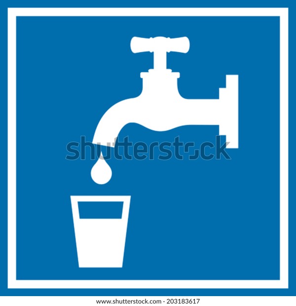 Drinking Water Sign Stock Vector (Royalty Free) 203183617