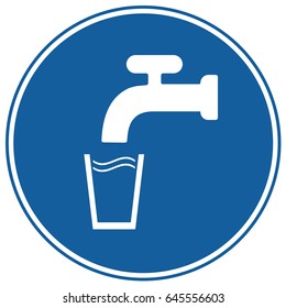 Drinking Water Sign Blue Vector Stock Vector (Royalty Free) 645556603 ...