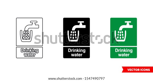 Drinking Water Sign Icon 3 Types Stock Vector (Royalty Free) 1547490797 ...