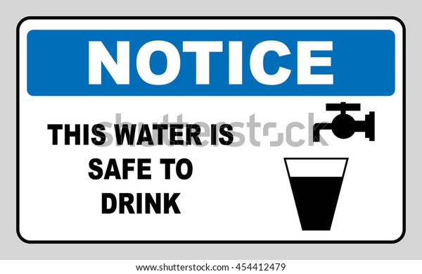 Drinking Water Sign This Water Safe Stock Vector (Royalty Free) 454412479