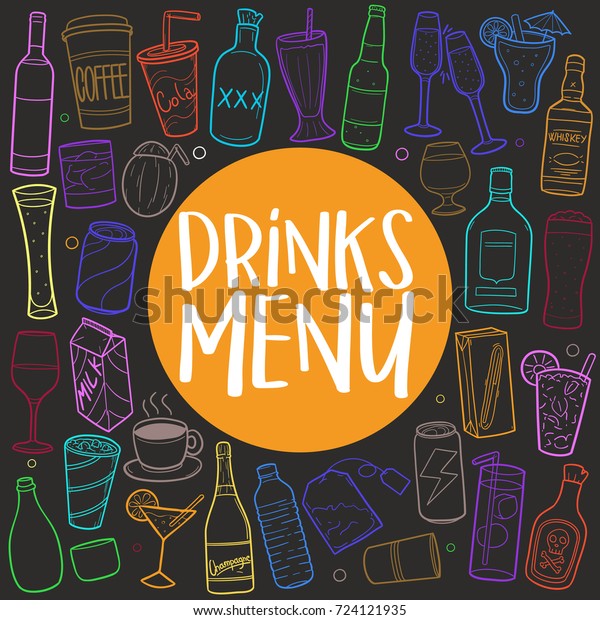 Drinks Beverages Menu Restaurant Art Design Stock Vector (Royalty Free ...
