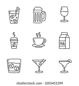 Drinks Doodle Set Hand Drawn Vector Stock Vector (Royalty Free ...