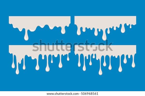 Drip Flow Milk Abstract Splash White Stock Vector (Royalty Free ...