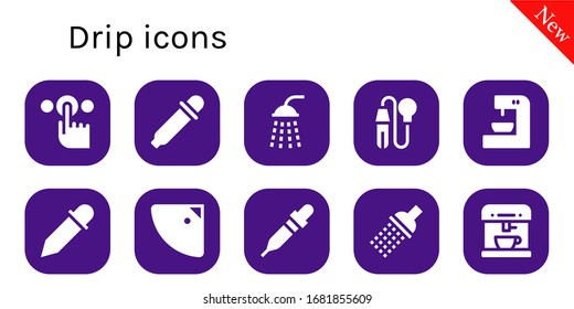 Drip Icon Set 10 Filled Drip: เวกเตอร์สต็อก (ปลอดค่าลิขสิทธิ์ ...