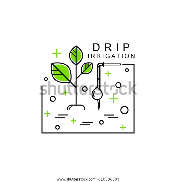 Drip Irrigation Icon Stock Vector (Royalty Free) 610386383