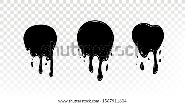 Dripping Circle Paint Round Liquid Blob Stock Vector (Royalty Free ...