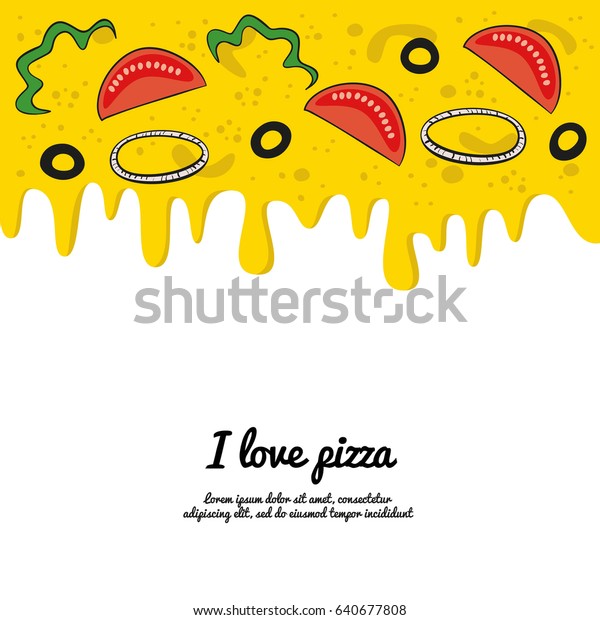 Dripping Colorful Pizza Background Vector Illustration Stock Vector ...