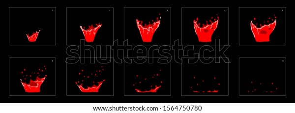 Dripping Fire Splash Effect Animation Fire Stock Vector (Royalty Free ...