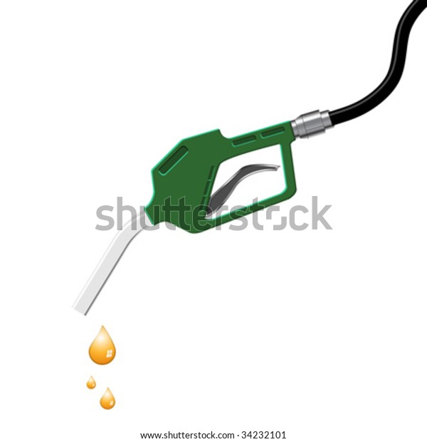 Dripping Gas Pump Nozzle Isolated Over Stock Vector (Royalty Free ...