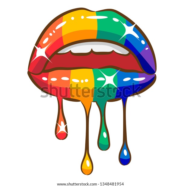 Dripping Lips Vector Clipart Stock Vector (Royalty Free) 1348481954