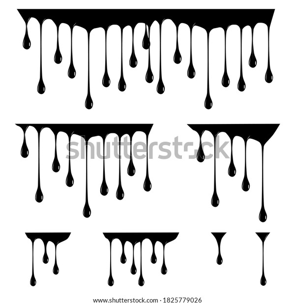 Dripping Liquid Paint Dripping Paint Flows Stock Vector (Royalty Free ...