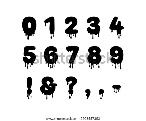 Dripping Number 1 2 3 4 Stock Vector (Royalty Free) 2208557353 ...