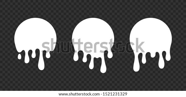 Dripping Stickers Circle Labels Round Liquid Stock Vector (Royalty Free ...