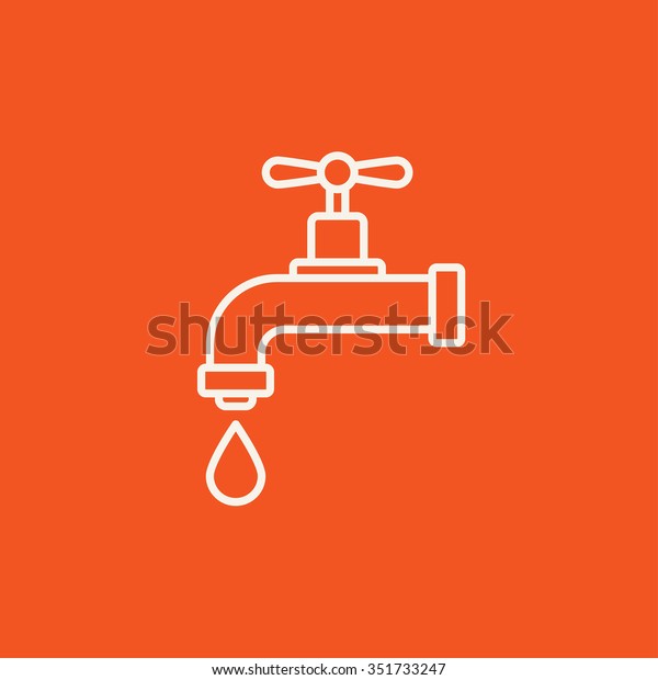Dripping Tap Drop Line Icon Web Stock Vector (Royalty Free) 351733247 ...