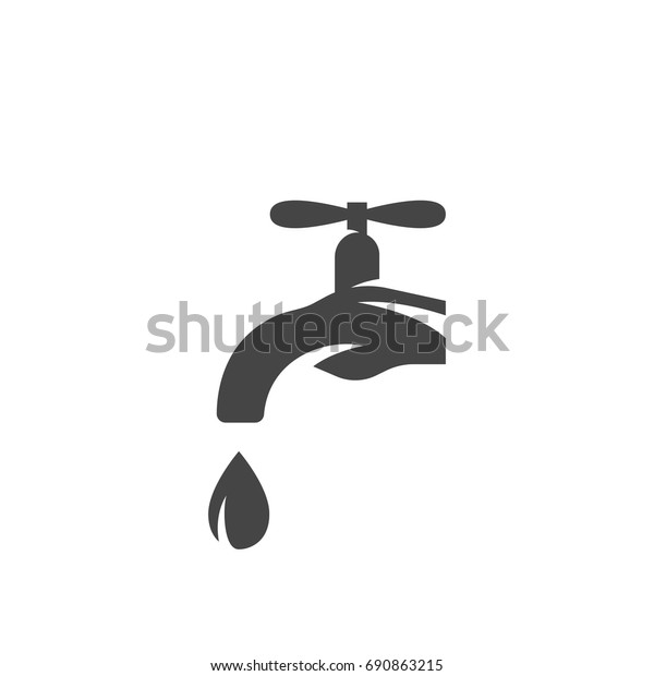 Dripping Tap Icon On White Background: เวกเตอร์สต็อก (ปลอดค่าลิขสิทธิ์ ...