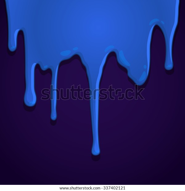 Dripping Top Blue Paint On Dark Stock Vector (Royalty Free) 337402121 ...