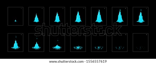 Dripping Water Special Effect Animation Water Stock Vector (Royalty ...