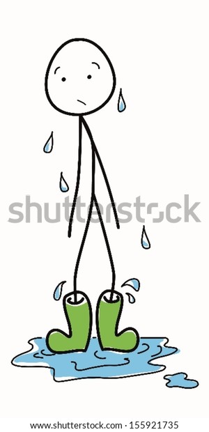 Dripping Wet Stickman Stock Vector (Royalty Free) 155921735