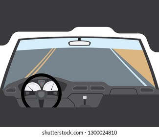 Drive Car Inside View Stock Vector (Royalty Free) 1300024810 | Shutterstock