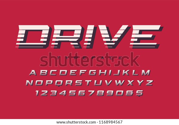 Drive Display Font Design Alphabet Typeface Stock Vector (Royalty Free ...
