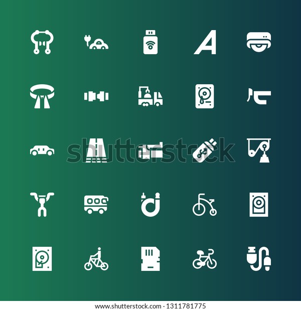 drive icon set. Collection of 25 filled drive icons included Usb ...