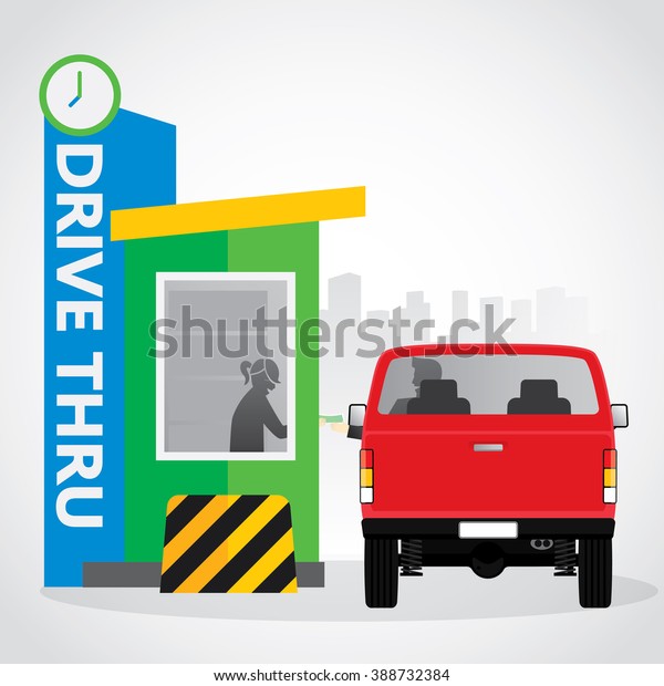 Drive Thru Sign Illustration Customer Services Stock Vector (Royalty ...