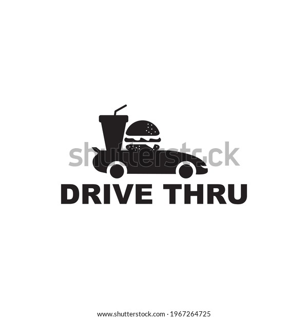Drive Thru Text Logo Design Vector Stock Vector (Royalty Free ...