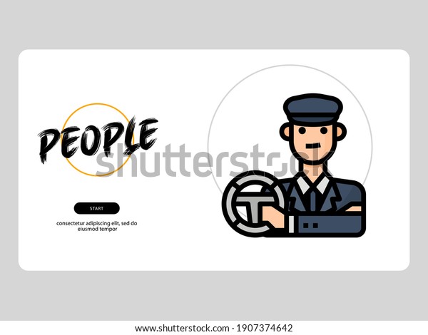 Driver Avatar On White Background Very Stock Vector (Royalty Free ...