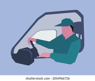 Driver Drawing Vector Illustration Isolated Stock Vector (Royalty Free ...
