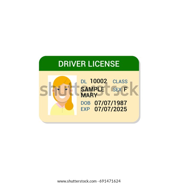 Driver License Female Photo Vector Illustration Stock Vector (Royalty ...