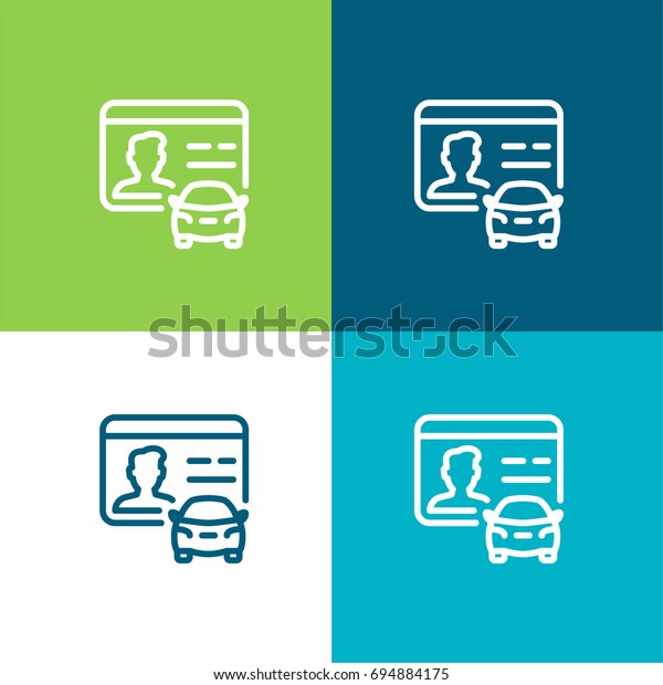 Driver License Green Blue Material Color Stock Vector (Royalty Free ...