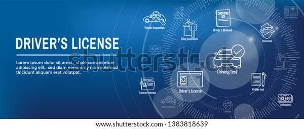 Drivers Test License Icon Set Web Stock Vector (Royalty Free ...