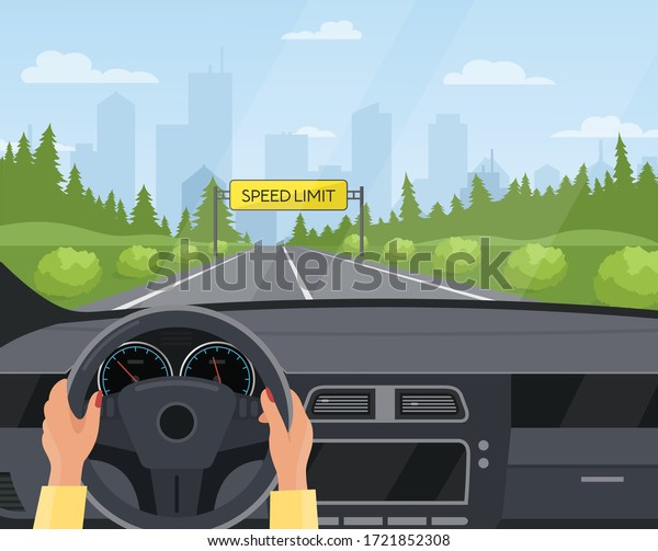 Driving Car Safety Concept Vector Illustration Stock Vector (Royalty ...