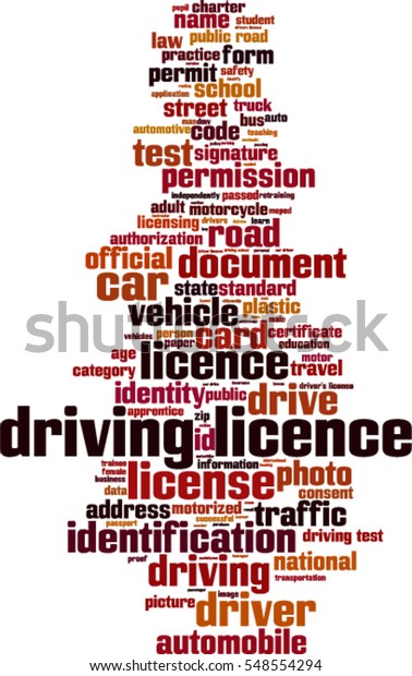 Driving License Word Cloud Concept Vector Stock Vector (Royalty Free ...