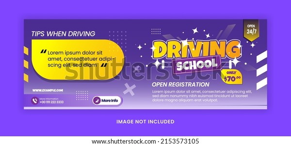Driving School Banner Flyer Template Social Stock Vector (Royalty Free ...