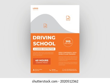 Driving School Flyer Design Drive Teaching Stock Vector (Royalty Free ...