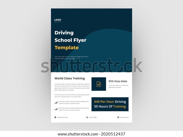 Driving School Flyer Design Drive Teaching Stock Vector (Royalty Free ...