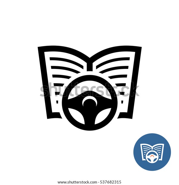 Driving Wheel Open Book Icon Traffic Stock Vector (Royalty Free) 537682315