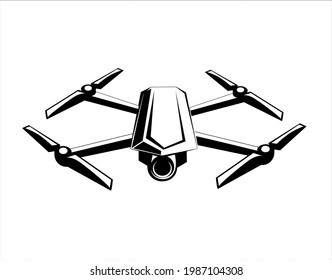 Drone Graphic Illustration Vector Black White Stock Vector (Royalty ...