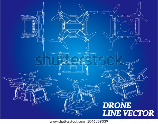 Drone Isometrics Vector Line Illustration Stock Vector (Royalty Free ...