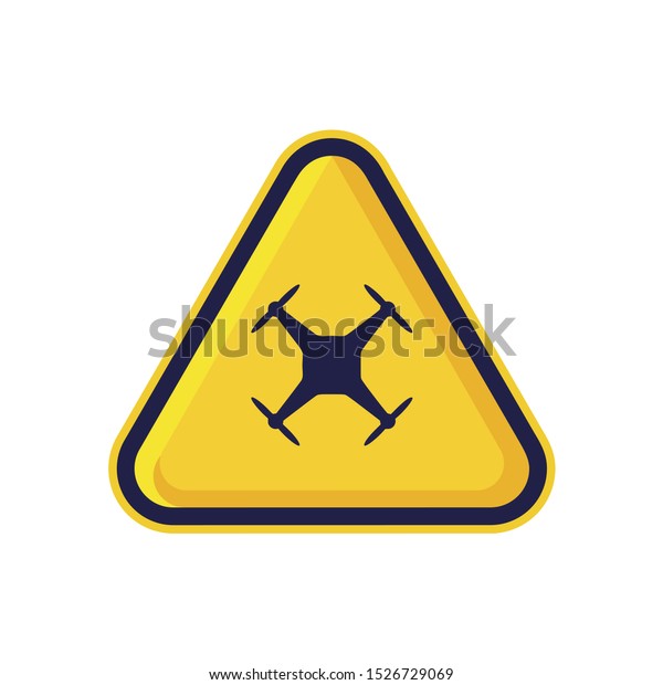 Drone Warning Sign Isolated On White Stock Vector (Royalty Free ...