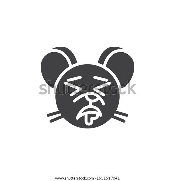 Drooling Rat Emoticon Vector Icon Filled Stock Vector (Royalty Free ...